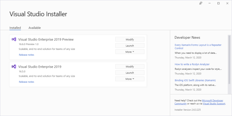 Visual-Studio-Installer-after-16.6-Install - Steve Gordon - Code with Steve